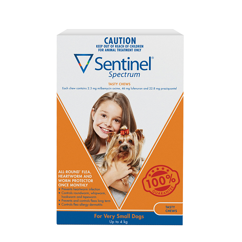 Sentinel Spectrum Chews Orange For Very Small Dogs 0-4kg